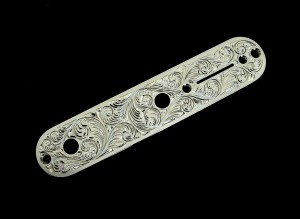 Hand-Engraved "Tele" Control Plate « El Dorado Leather Guitar Straps ...