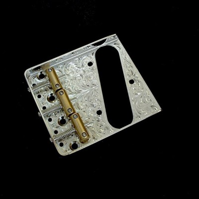 Hand-Engraved "Tele" Ash-Tray Bridge Cover « El Dorado Leather Guitar ...